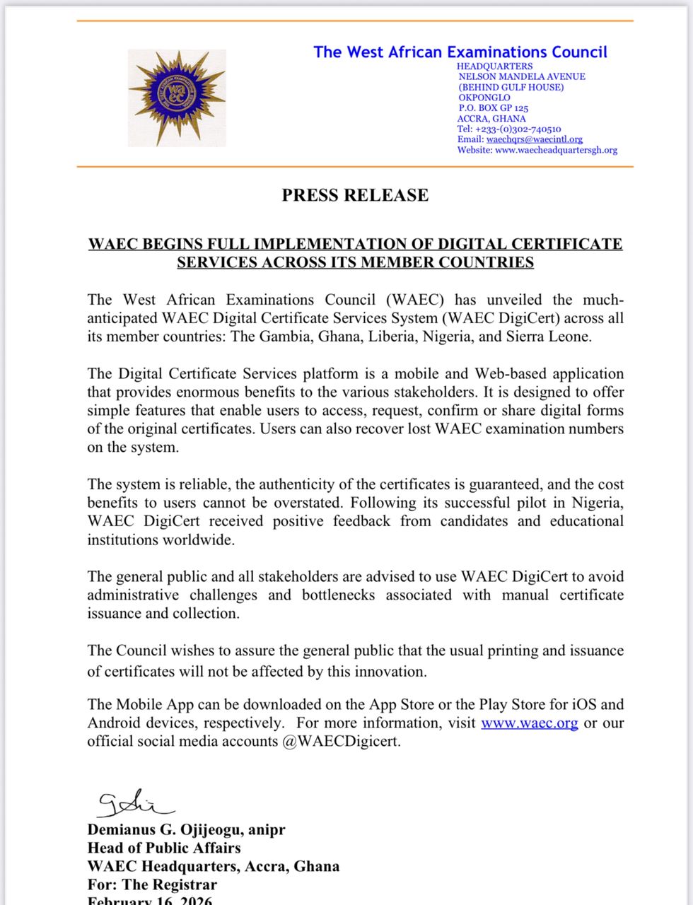WAEC Launches Digital Certificate Services Across West Africa - GATMASH ...